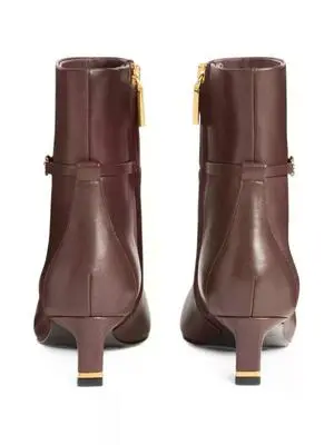 COCCINELLE C-lock Logo-plaque Pointed-toe Ankle Boots