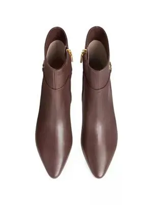 COCCINELLE C-lock Logo-plaque Pointed-toe Ankle Boots