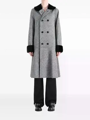 Comme Des Garçons Double-breasted Contrast-trim Coat