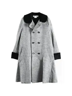 Comme Des Garçons Double-breasted Contrast-trim Coat - Grey