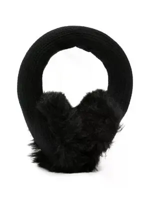 Moncler Chunky-knit Faux-fur Earmuffs - Black