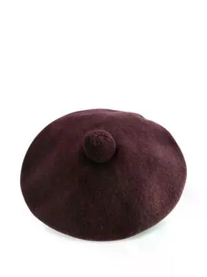 MARGARET HOWELL Tam O Shanter Pom-pom Beret - Red
