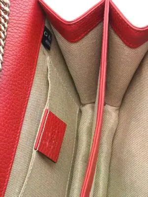 Gucci 2010s Interlocking G Chain Shoulder Bag - Red