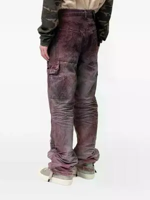 THUG CLUB Two Tone Washed Distressed Jeans
