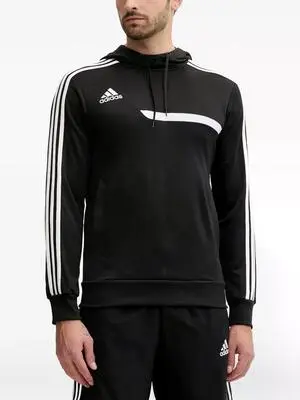 Adidas Logo-print Side-stripe Hoodie - Black