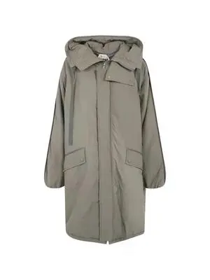 N°21 Quilted-sleeve Oversized Coat - Green