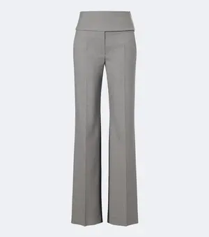 Sportmax Virgin Wool Straight Pants - Grey