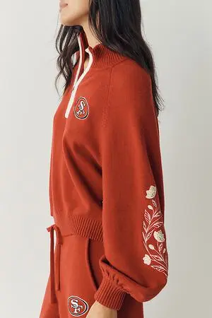 THE WILD COLLECTIVE Nfl Quarter-zip Sweatshirt - Niners