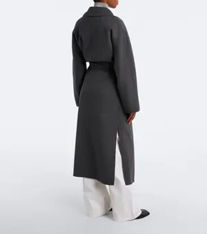 Max Mara Scarf-detail Virgin Wool Wrap Coat