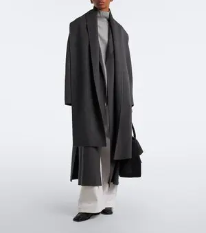 Max Mara Scarf-detail Virgin Wool Wrap Coat