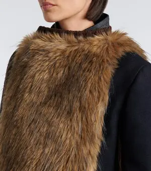 Sacai Ribbed-knit Wool-blend Jacket