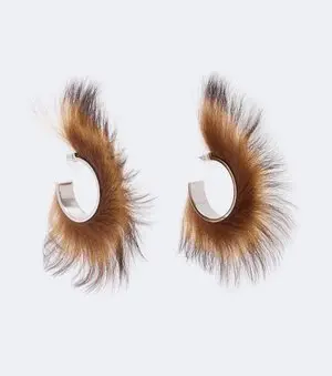Acne Studios Shearling Hoop Earrings
