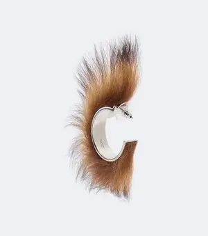 Acne Studios Shearling Hoop Earrings