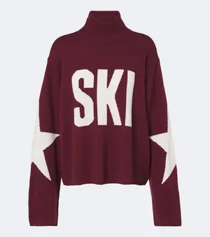 Goldbergh Intarsia Wool-blend Turtleneck Sweater - Burgundy