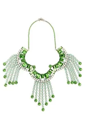 Dries Van Noten Maxi Necklace With Rhinestones - Green