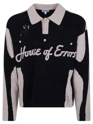 HOUSE OF ERRORS Sweater Knitted "cat Burglar" Rugby - Black