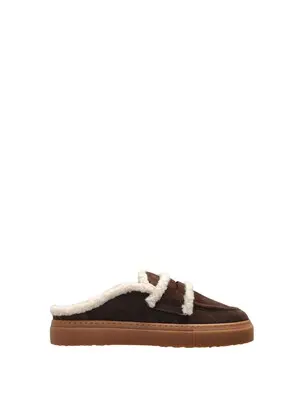 Inuikii Flat Mules With Shearling Trim