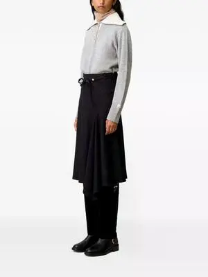 Claudie Pierlot Checked Asymmetric Midi Skirt