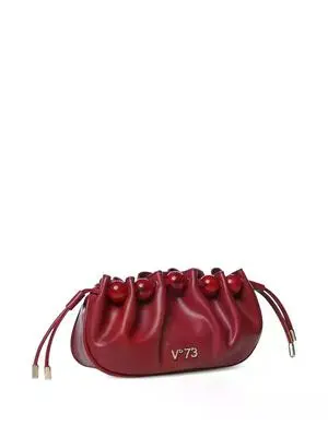 V°73 Topazio Bead-embellished Ruched Mini Bag - Red