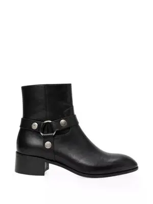 SANGUE Harness-detail Leather Ankle Boots