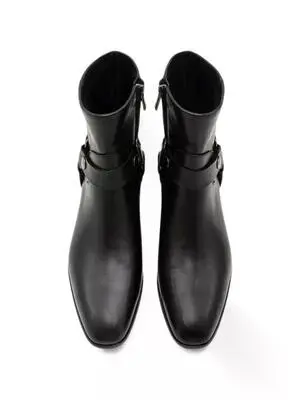 SANGUE Harness-detail Leather Ankle Boots