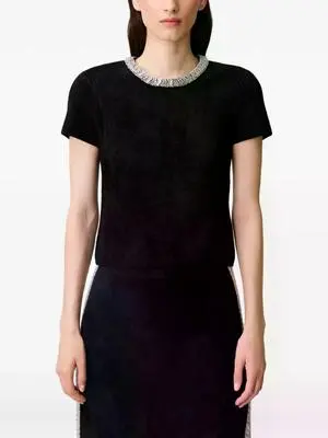Claudie Pierlot Embellished Short-sleeve Sweater