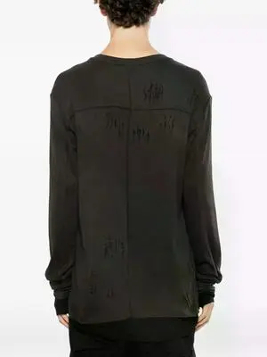 THOM KROM Distressed Layered-effect T-shirt