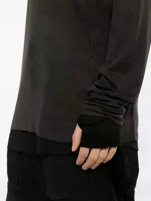 THOM KROM Distressed Layered-effect T-shirt