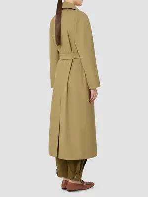 Max Mara Water Repellent Wool Blend Gabardine Trench Coat