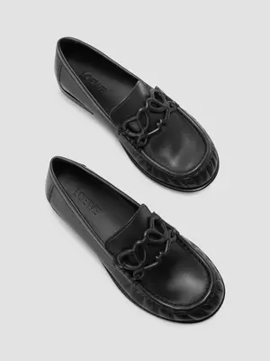 Loewe Double L Leather Loafers