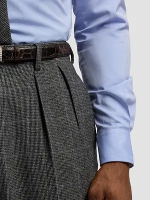 Ralph Lauren Purple Label Glenn Checked Wool-cashmere Trousers