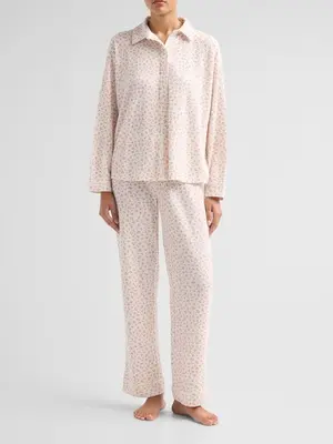 PAPINELLE Floral Waffle-knit Pajamas