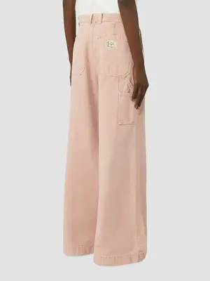 Max Mara Cotton Canvas Wide Leg Trousers