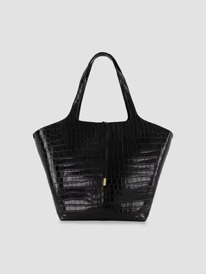 Vince Mia Croc-embossed Leather Tote Bag