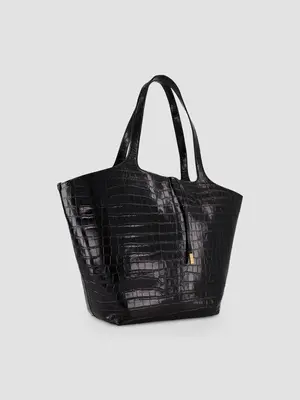 Vince Mia Croc-embossed Leather Tote Bag