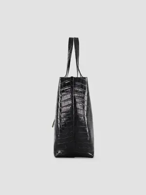 Vince Mia Croc-embossed Leather Tote Bag