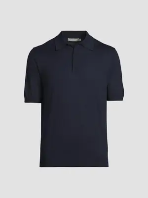Canali Dressy Lux Modern-fit Suede Placket Polo Shirt