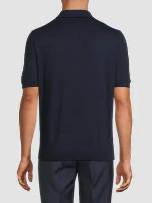 Canali Dressy Lux Modern-fit Suede Placket Polo Shirt