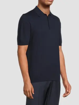 Canali Dressy Lux Modern-fit Suede Placket Polo Shirt