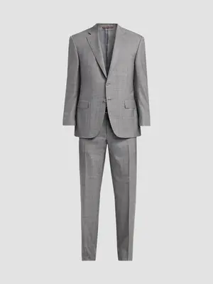 Canali Plaid Wool-silk Suit