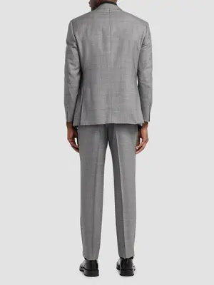 Canali Plaid Wool-silk Suit