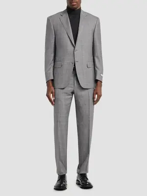 Canali Plaid Wool-silk Suit