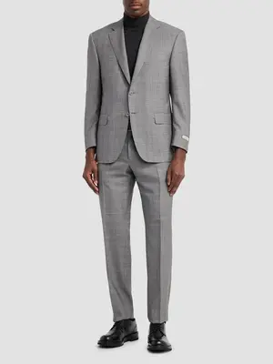 Canali Plaid Wool-silk Suit