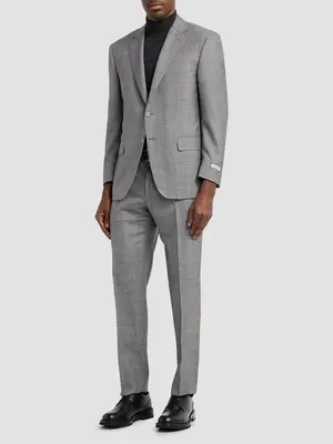 Canali Plaid Wool-silk Suit