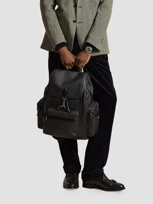 Polo Ralph Lauren Polo Id Pebbled Leather Backpack