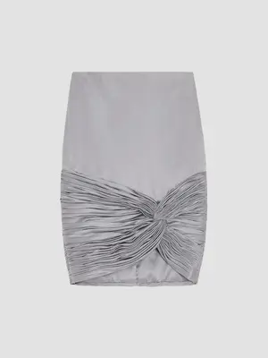 Valentino Garavani Cady Satin Skirt - Grey