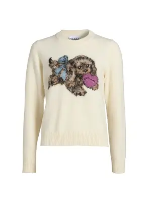 GANNI Puppy Love Crewneck Sweater