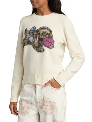 GANNI Puppy Love Crewneck Sweater