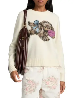 GANNI Puppy Love Crewneck Sweater