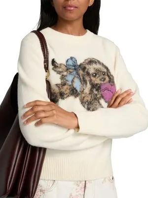 GANNI Puppy Love Crewneck Sweater